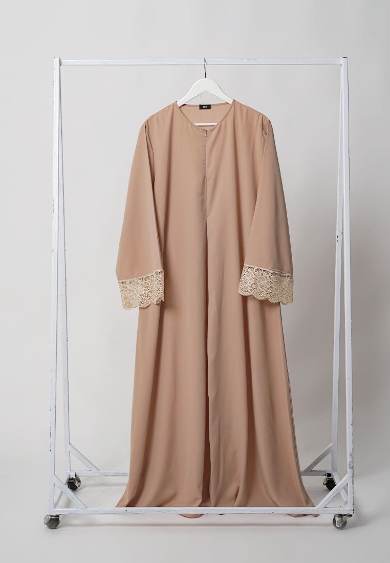 Meena Lace Abaya Cream