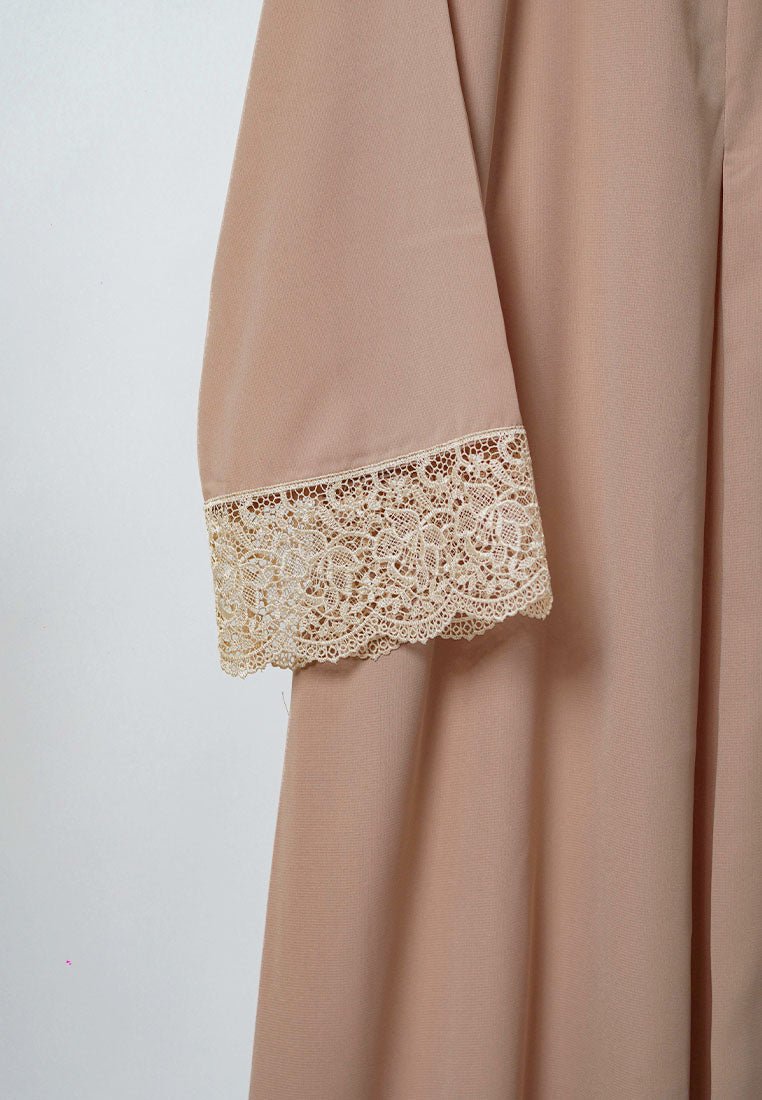 Meena Lace Abaya Cream