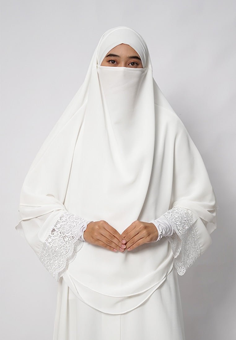 Saqeena French Khimar Broken White by Tubita